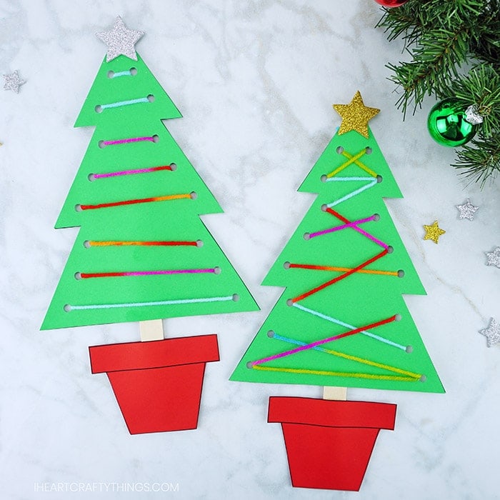 Fine Motor Christmas Tree Craft – I Heart Crafty Things