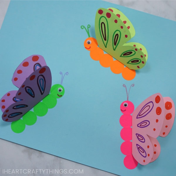 3D Paper Butterfly Craft – I Heart Crafty Things