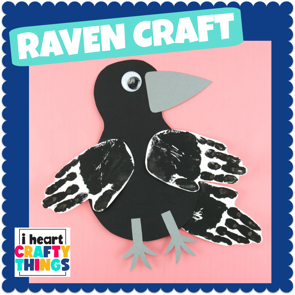 Handprint Raven or Crow Craft – I Heart Crafty Things