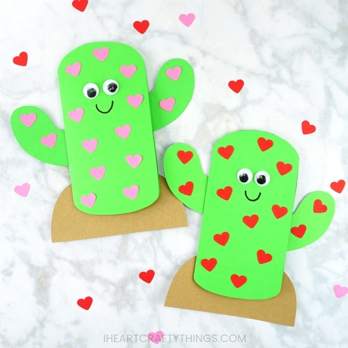 The Cutest Cactus Valentine craft – I Heart Crafty Things