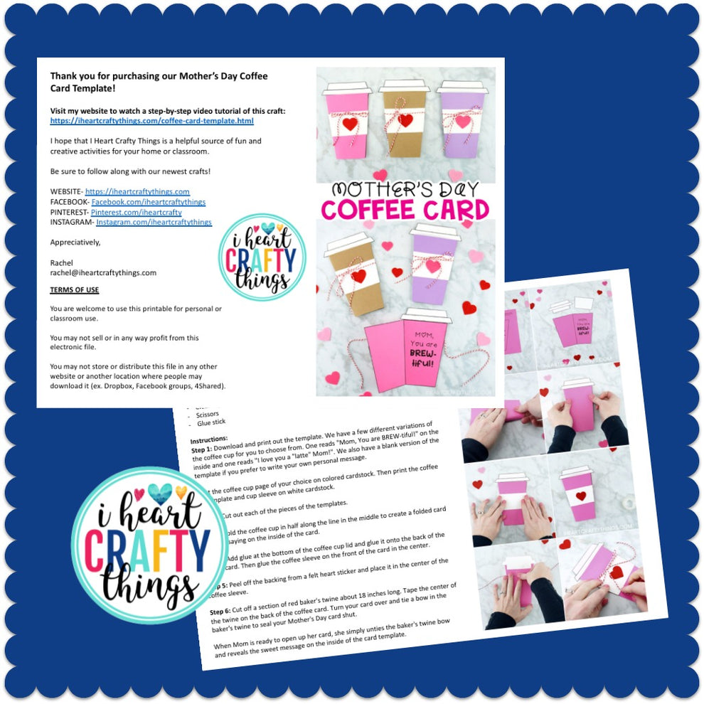 Mother's Day Coffee Card Template – I Heart Crafty Things