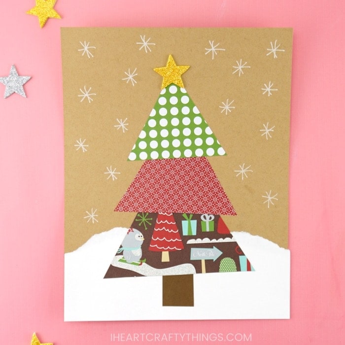 Paper Scrap Christmas Tree Craft – I Heart Crafty Things