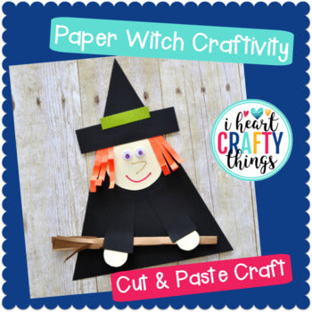 Paper Witch Halloween Craft -Room on the Broom Craft – I Heart Crafty ...